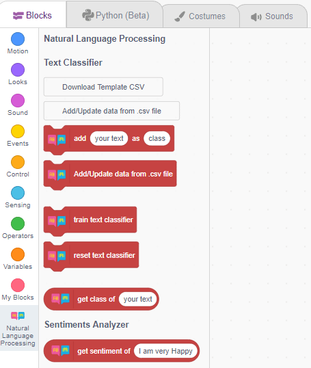 Natural Language Processing - Blocks, Python Functions, Projects | PictoBlox Extension